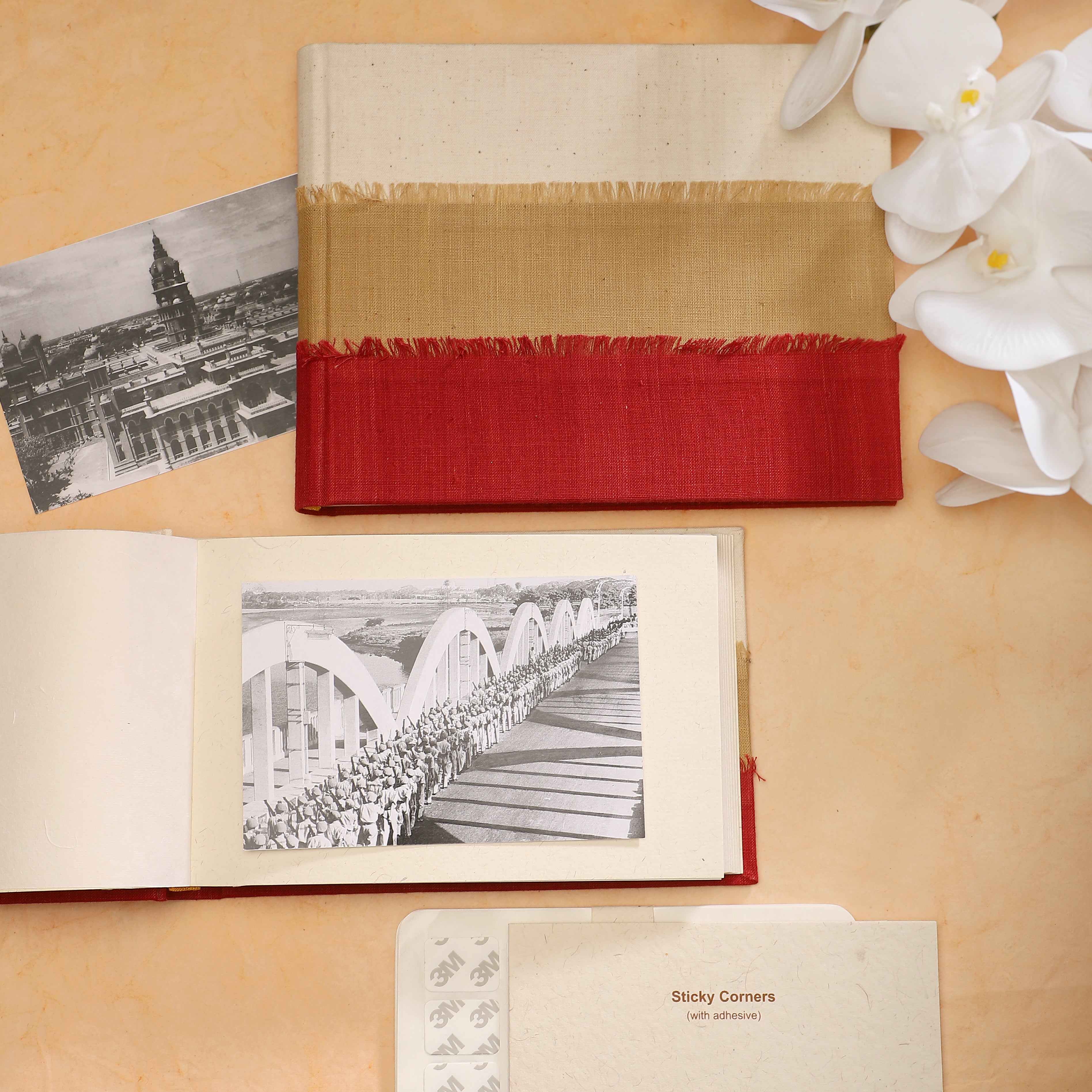Tri Fabric Handloom Cotton Photo Album | Anand Prakash
