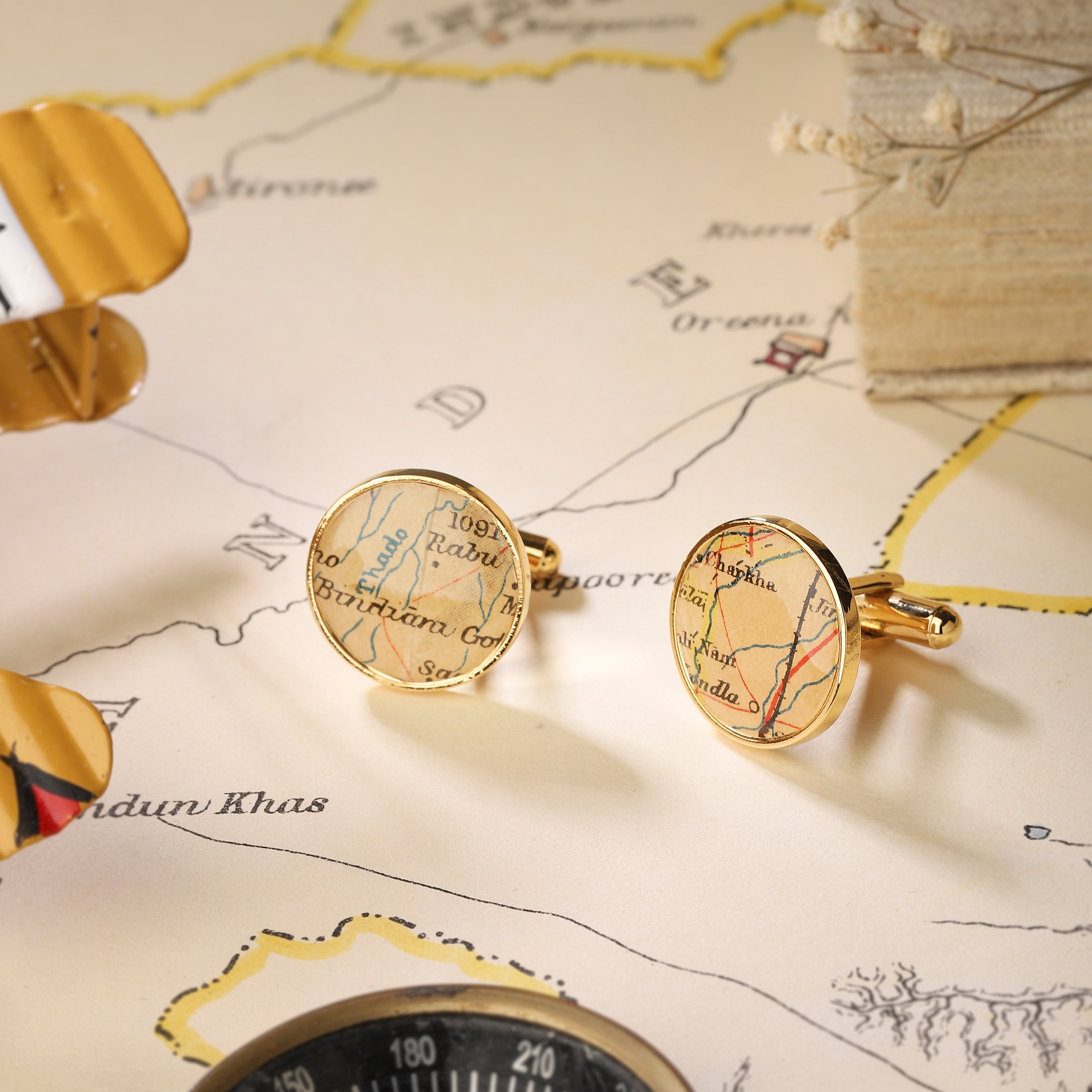 Vintage Maps Cufflinks: Explore Style | Anand Prakash